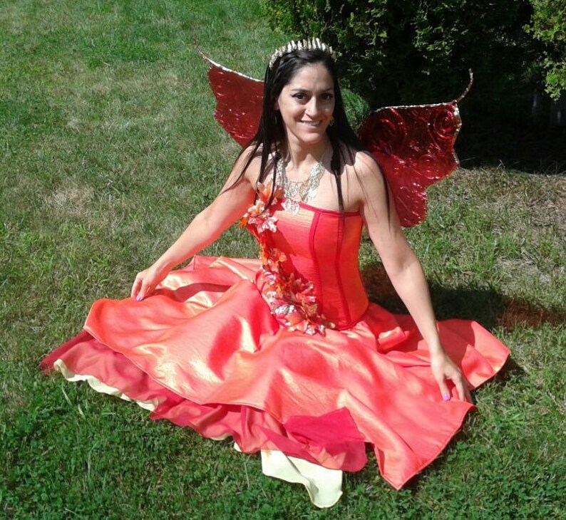 ONE OF A KIND Handmade Fire Fairy Costume Set size 6/8 - Etsy