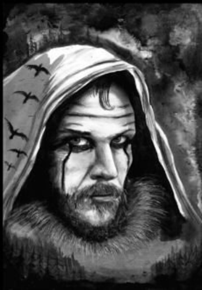 Vikings Floki with raven artprint / norse mythology / Wikinger | Etsy