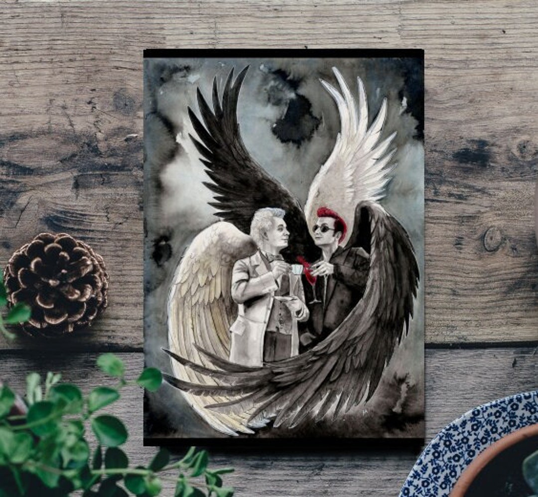 Good Omens Aziraphale and Crowley Card - Angel and Demon - Winter ...