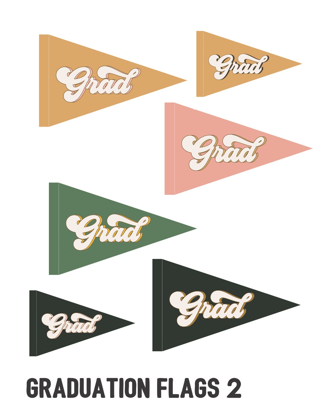 Graduation Flags, Graduation Pennant Flags 2 - Etsy