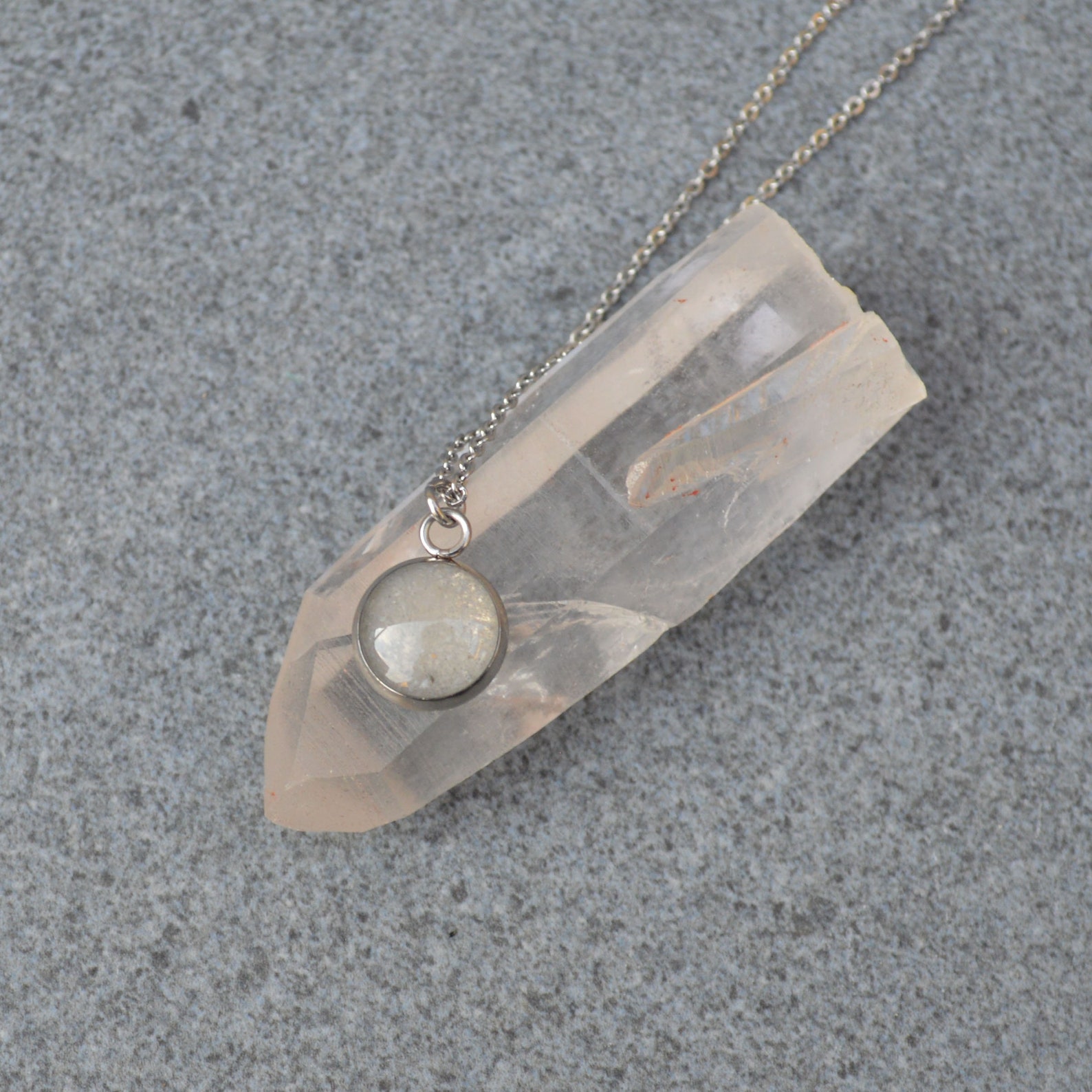 Genuine Lunar Meteorite Moon Dust Medium Hand Blown Necklace ...