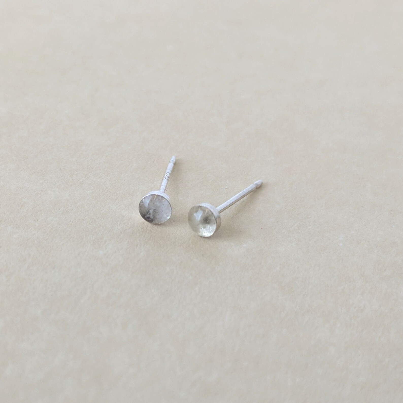 Dainty Moon Dust Hand Blown Stud Earrings 925. Sterling Silver - Etsy UK