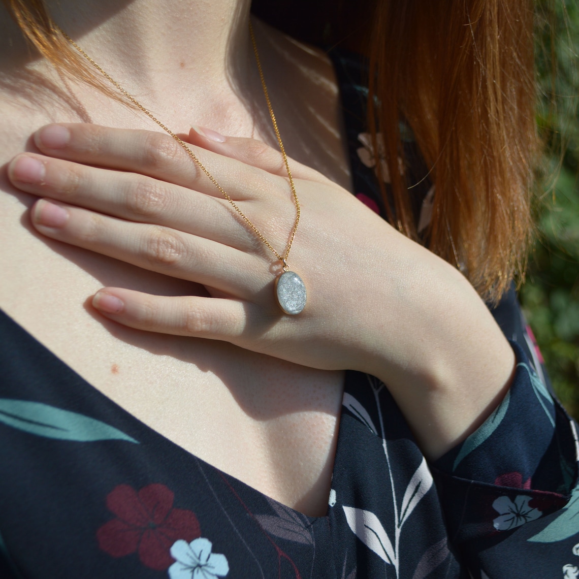 Medium Ashes Cremation Gold Necklace - Etsy