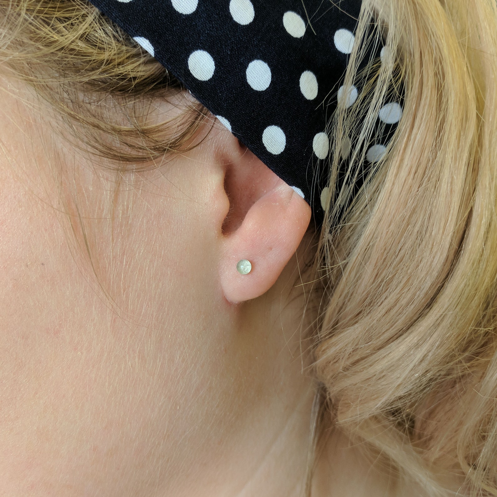 Dainty Moon Dust Hand Blown Stud Earrings 925. Sterling Silver - Etsy UK