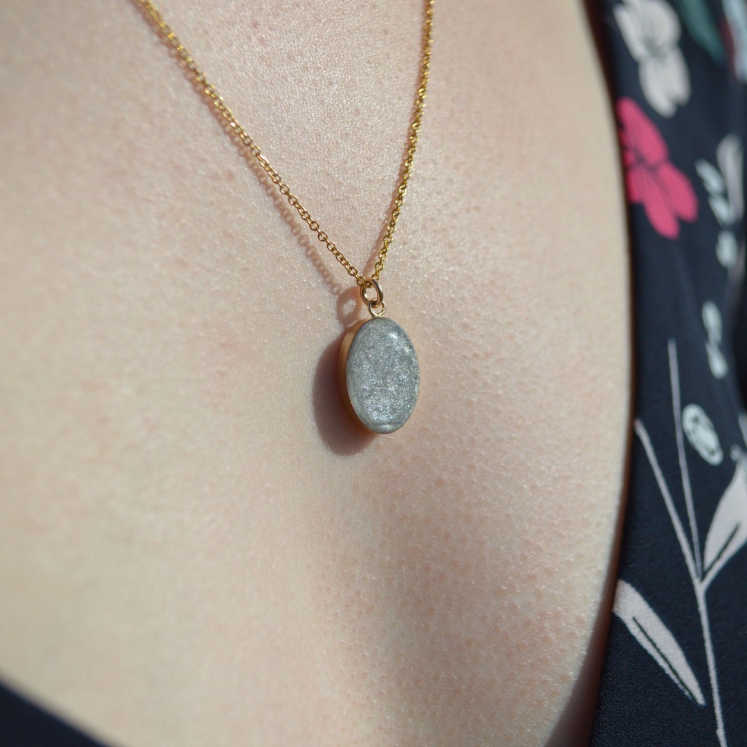 Medium Ashes Cremation Gold Necklace - Etsy