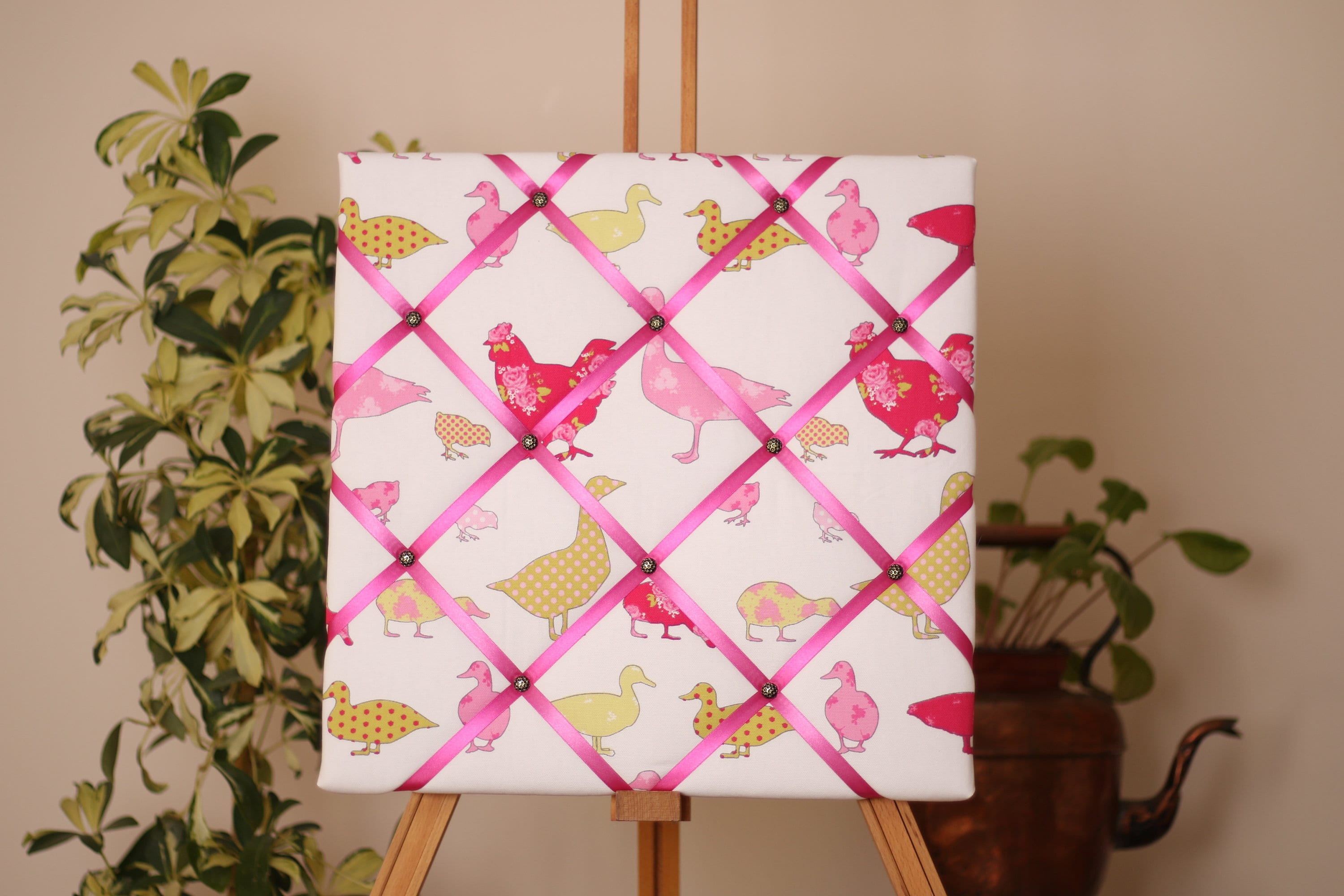 Ducks fabric pin board memoboard rosette display board | Etsy