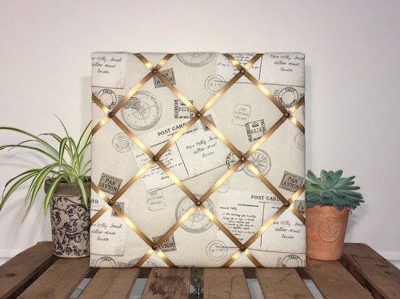 Postcard Fabric Wall Decor Memo Board Rosette Display - Etsy UK
