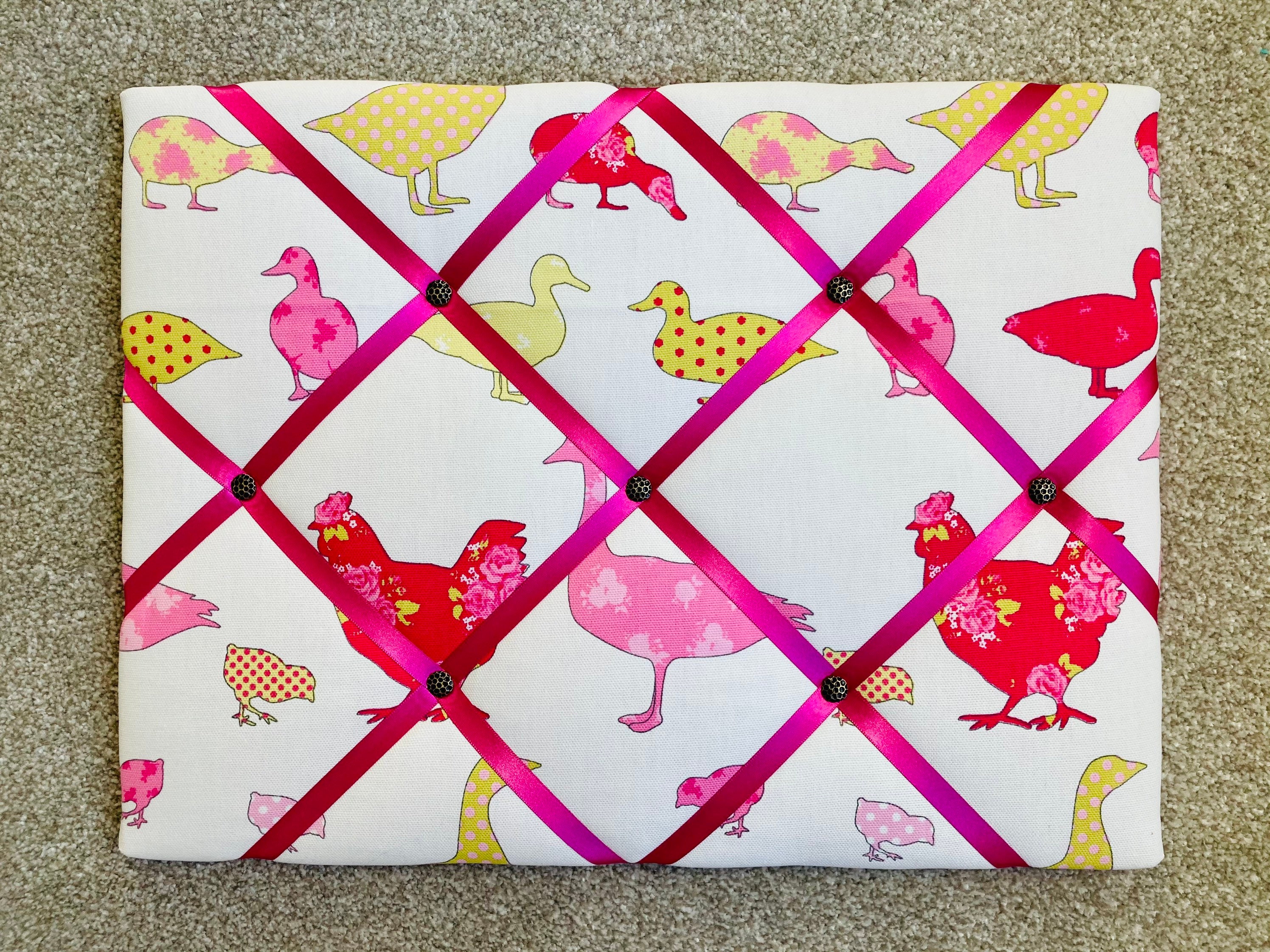Ducks fabric pin board memoboard rosette display board | Etsy