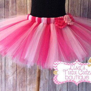 Multi Pink and White Tutu With Flower Accents. Dance Tutu. Recital Tutu ...