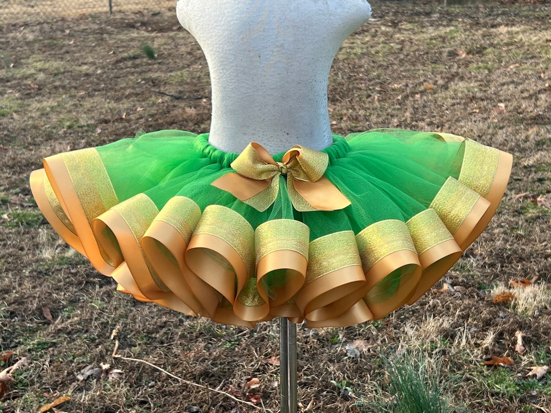 Green and Gold Tutu, Green Tutu, Gold Tutu, Ribbon Tutu, St Pattys Day ...