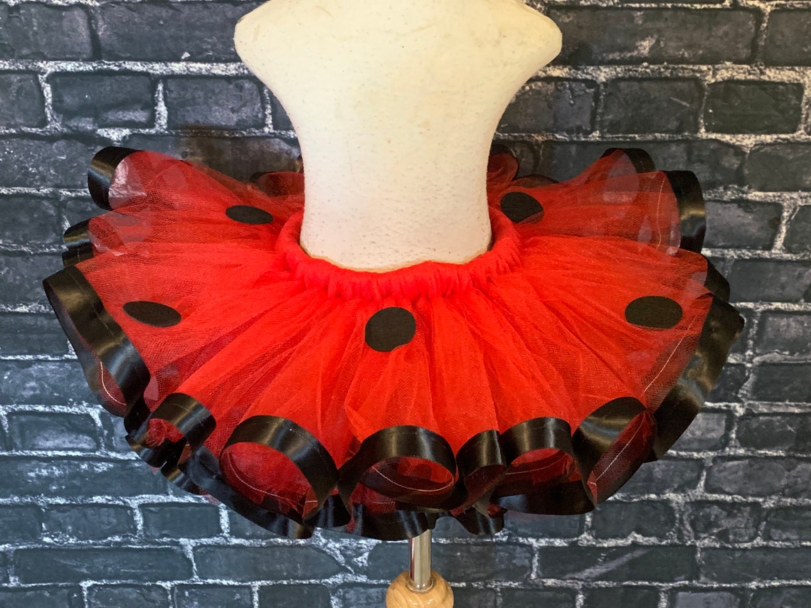 Ladybug Birthday. Ladybug Tutu. Red and Black Tutu. Ribbon - Etsy