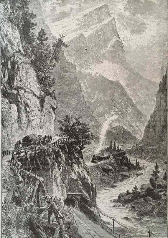 Prints Antique Lithograph of Germany Pongau Valley in Salzburg Alps Old ...