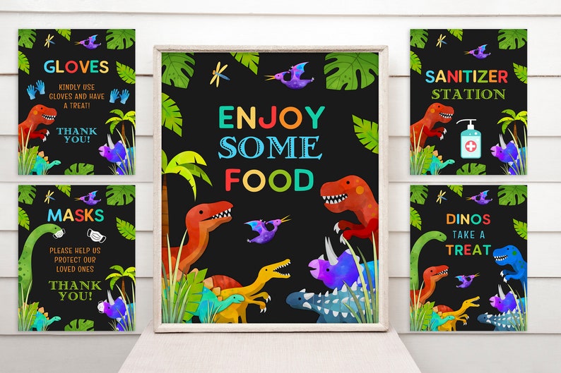 Printable Dinosaur Party Signs Dinosaur Birthday Party Sign - Etsy