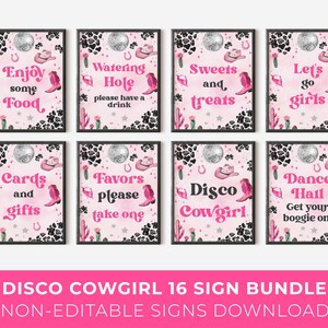Editable Space Cowgirl Invitation Bundle - Pink Disco Cowgirl Nashville ...
