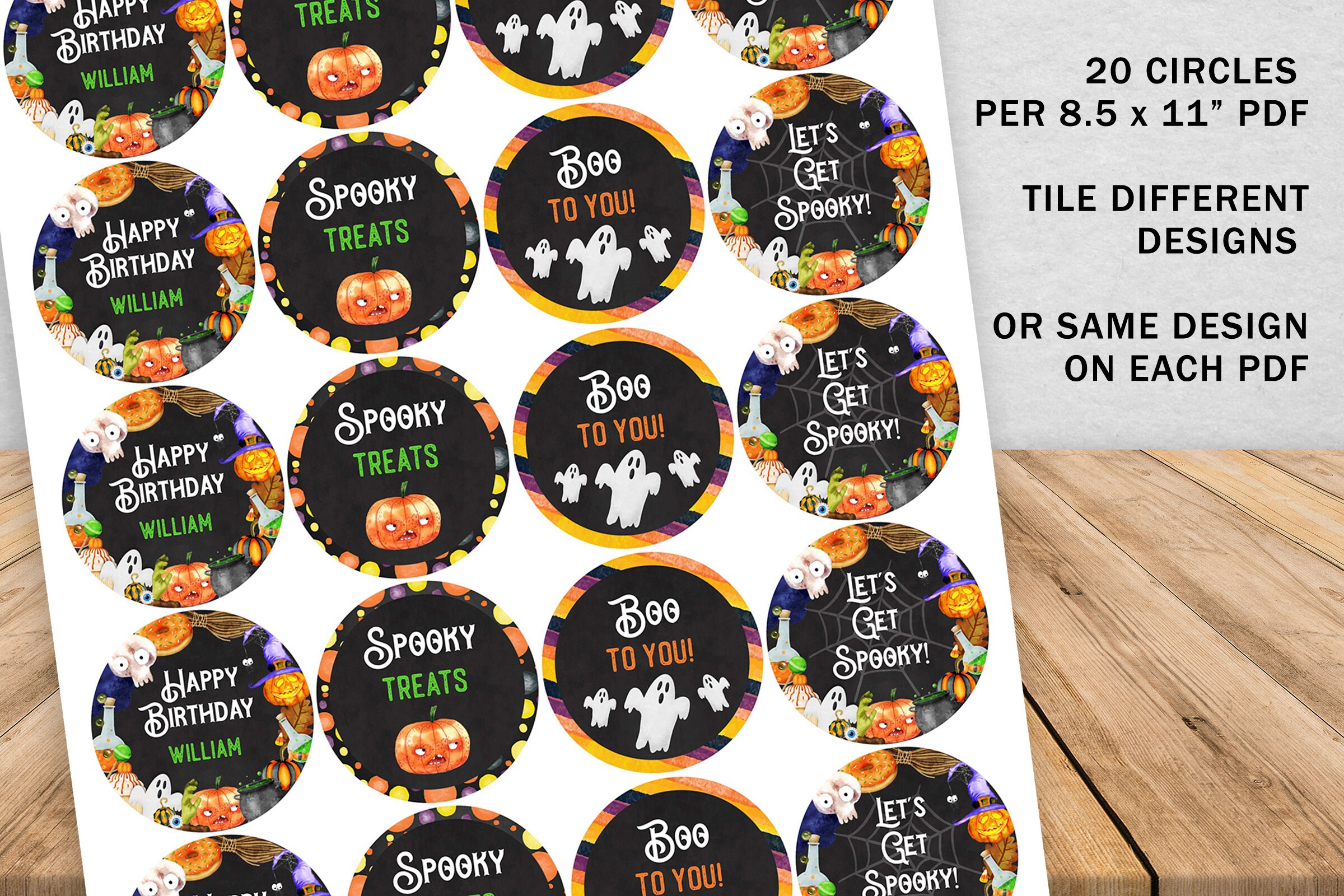 Editable Halloween Party Cupcake Toppers - Halloween Birthday Party ...