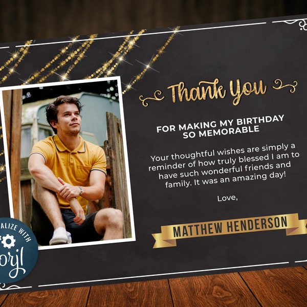 Adult Thank You Birthday Card - Etsy