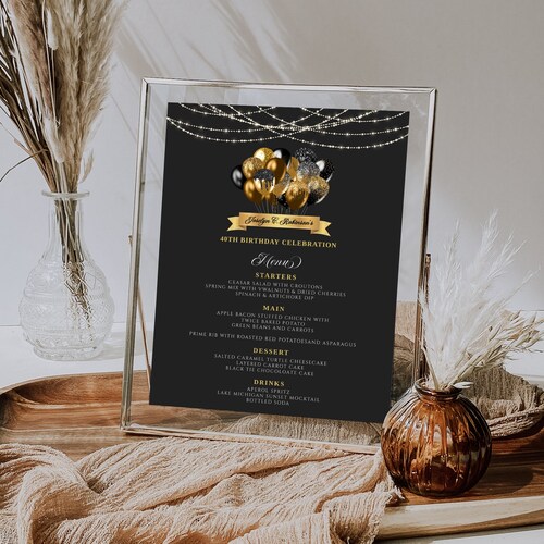 Black and Gold Bar Menu Template Drink Menu Event Menu - Etsy