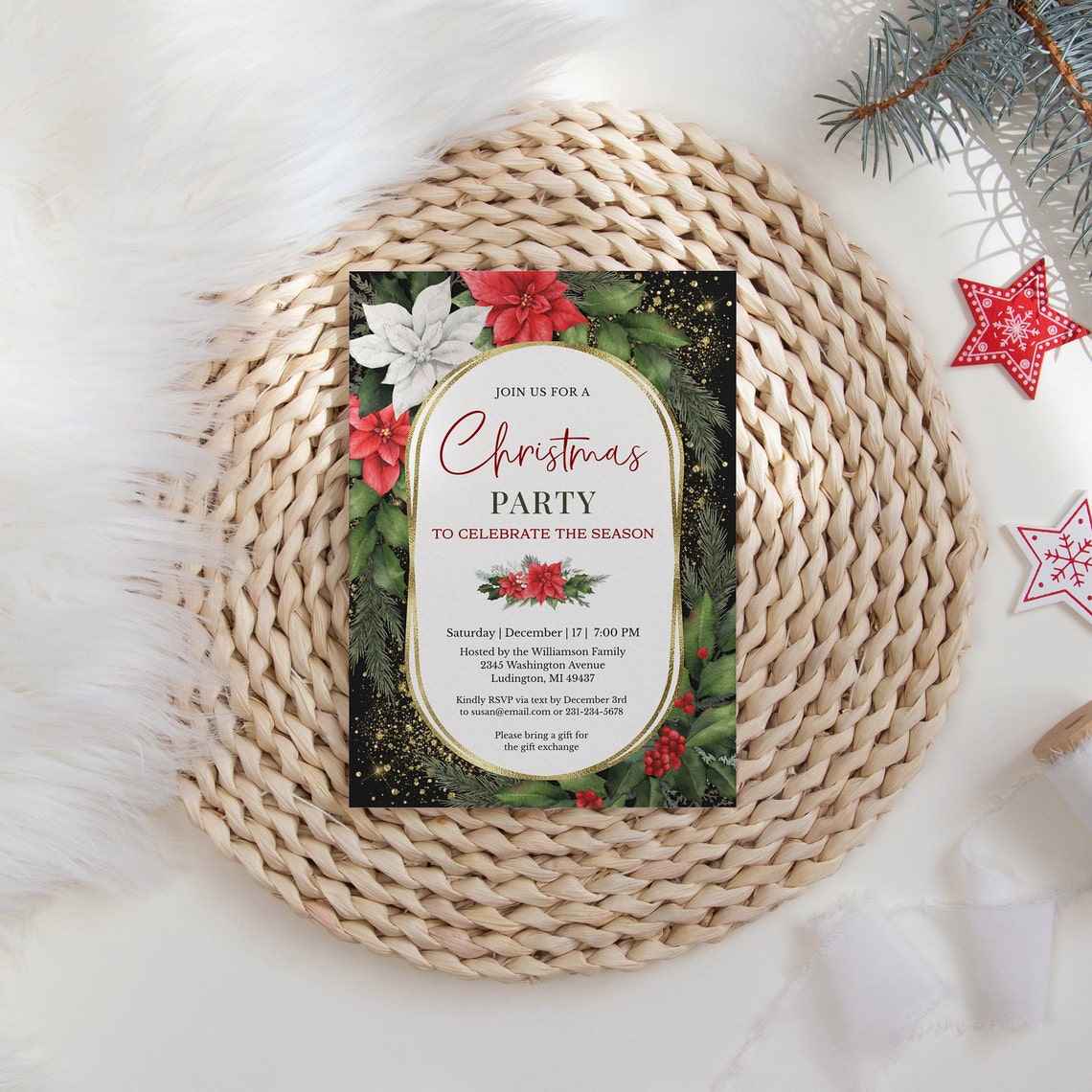 Editable Christmas Party Invitations Christmas Party Invite - Etsy