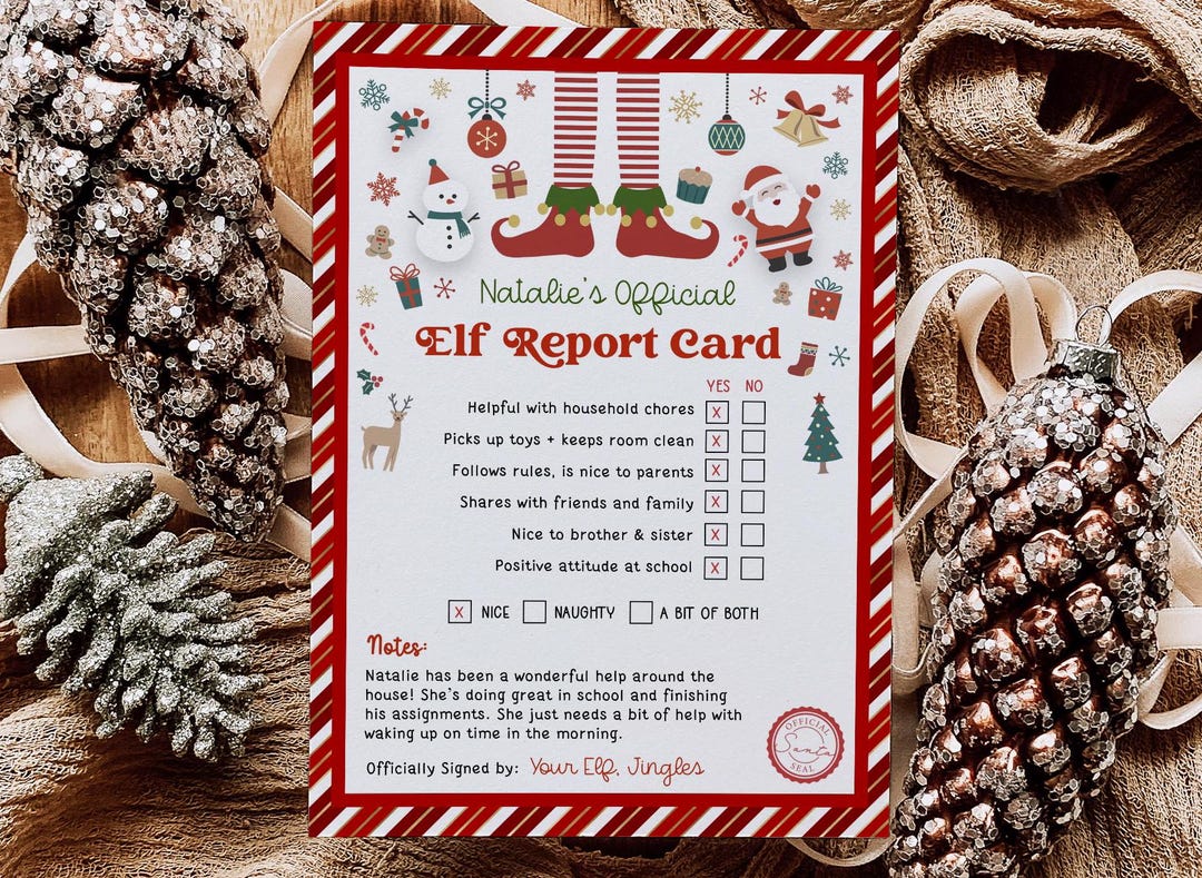 Editable Christmas Elf Report Card Letter - Elf Report Card - Letter ...
