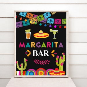Printable Margarita Bar Sign Template - Mexican Fiesta Birthday Party ...