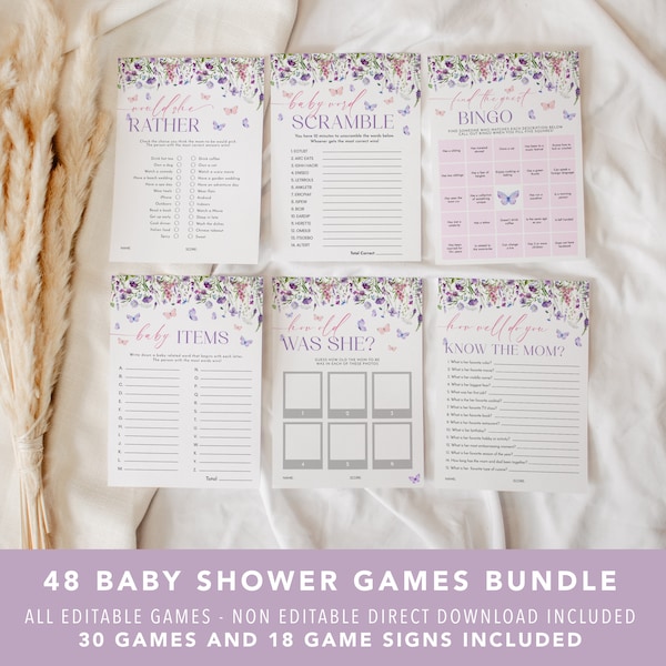 Baby Shower Games Bundle - Etsy