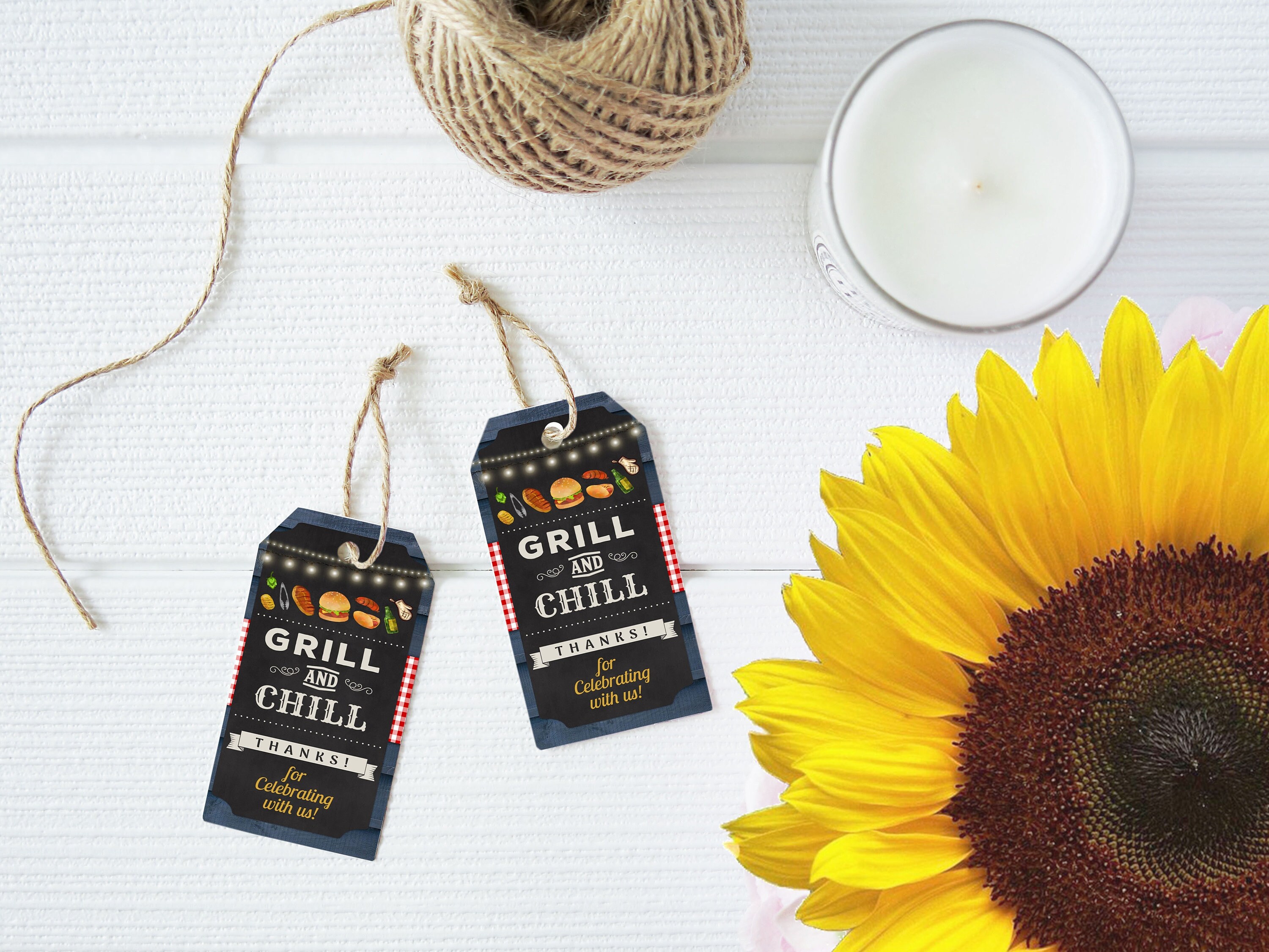 Thank You Favor Tags BBQ & Grill and Chill Barbecue Party - Etsy