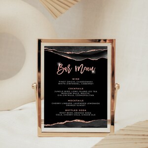 Rose Gold Bar Menu Template Drink Menu Event Menu Template Digital ...