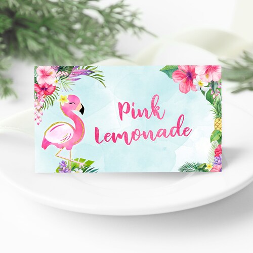 Printable Flamingo Party Food Label Template Flamingo Theme - Etsy