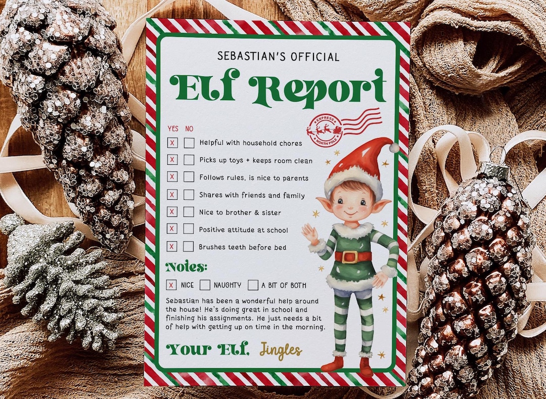Editable Christmas Boy Elf Report Card Letter - Elf Report Card ...