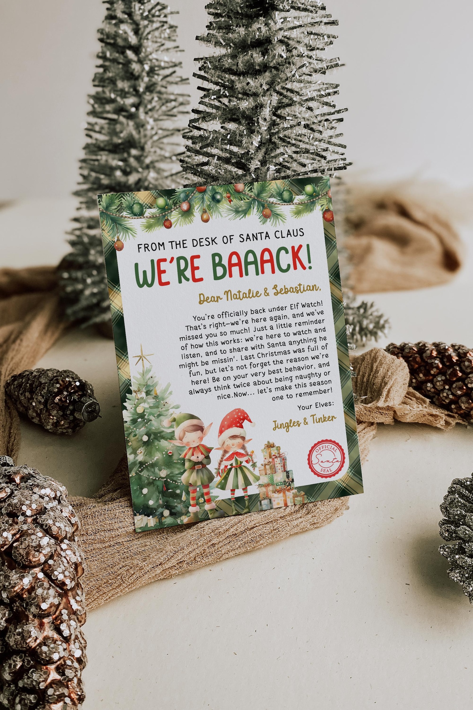 Hello Letter From Elves Christmas Elf Arrival Return Letter - We're ...