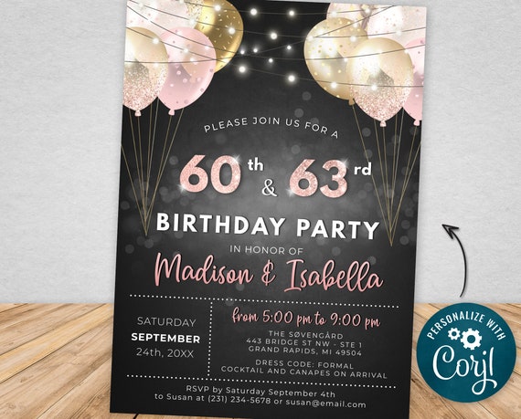Double Theme Birthday Invitations