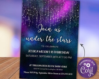 Sky Night Invitation - Etsy
