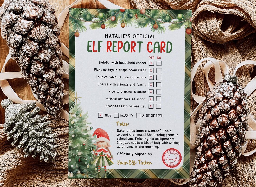 Editable Christmas Girl Elf Report Card Letter - Elf Report Card ...