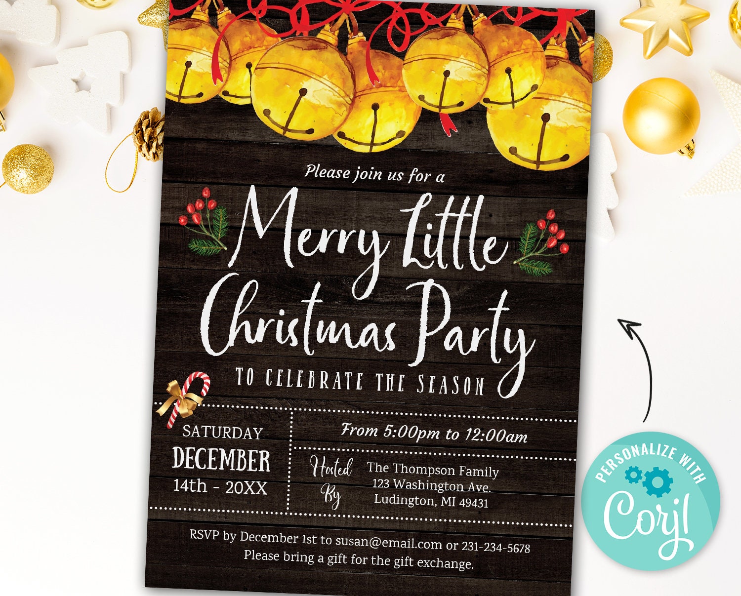 Christmas Party Invitation Holiday Party Invitation Christmas | Etsy
