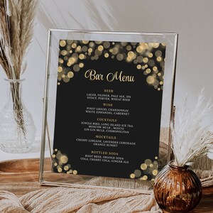 Black and Gold Bar Menu Template - Drink Menu Event Menu Template ...