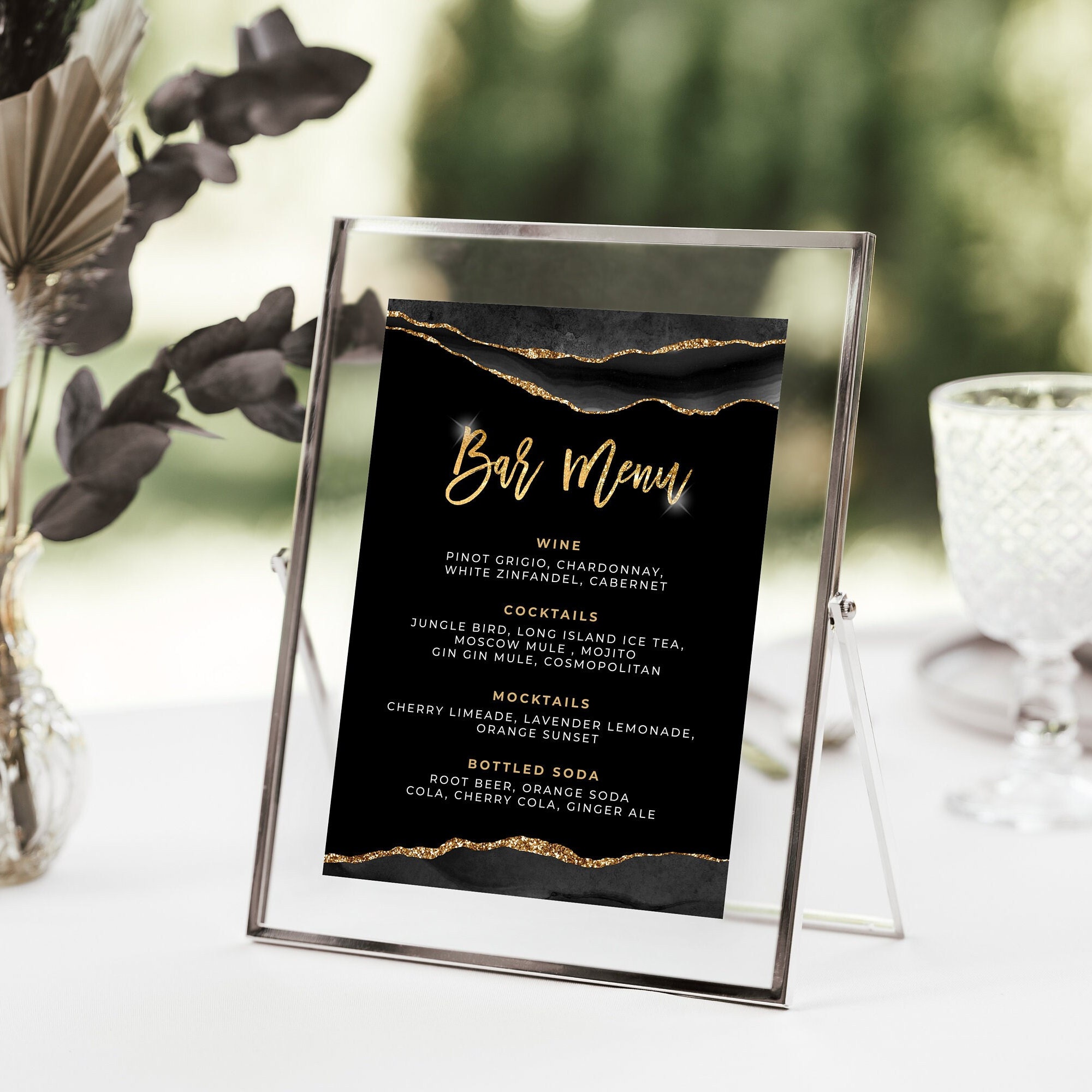 Black and Gold Bar Menu Template - Drink Menu Event Menu Template ...