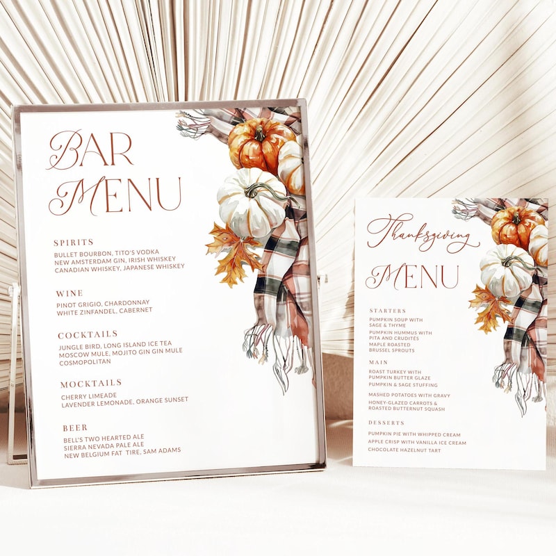 Bars Thanksgiving Dinner - Etsy