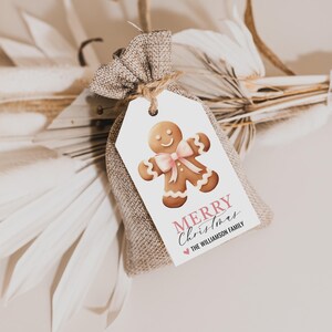 Editable Christmas Gift Tag Template - Cute Personalized Pink Bow ...