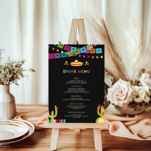 Fiesta Menu - Taco Bout a Party Menu Card - Menu Template and Drink ...