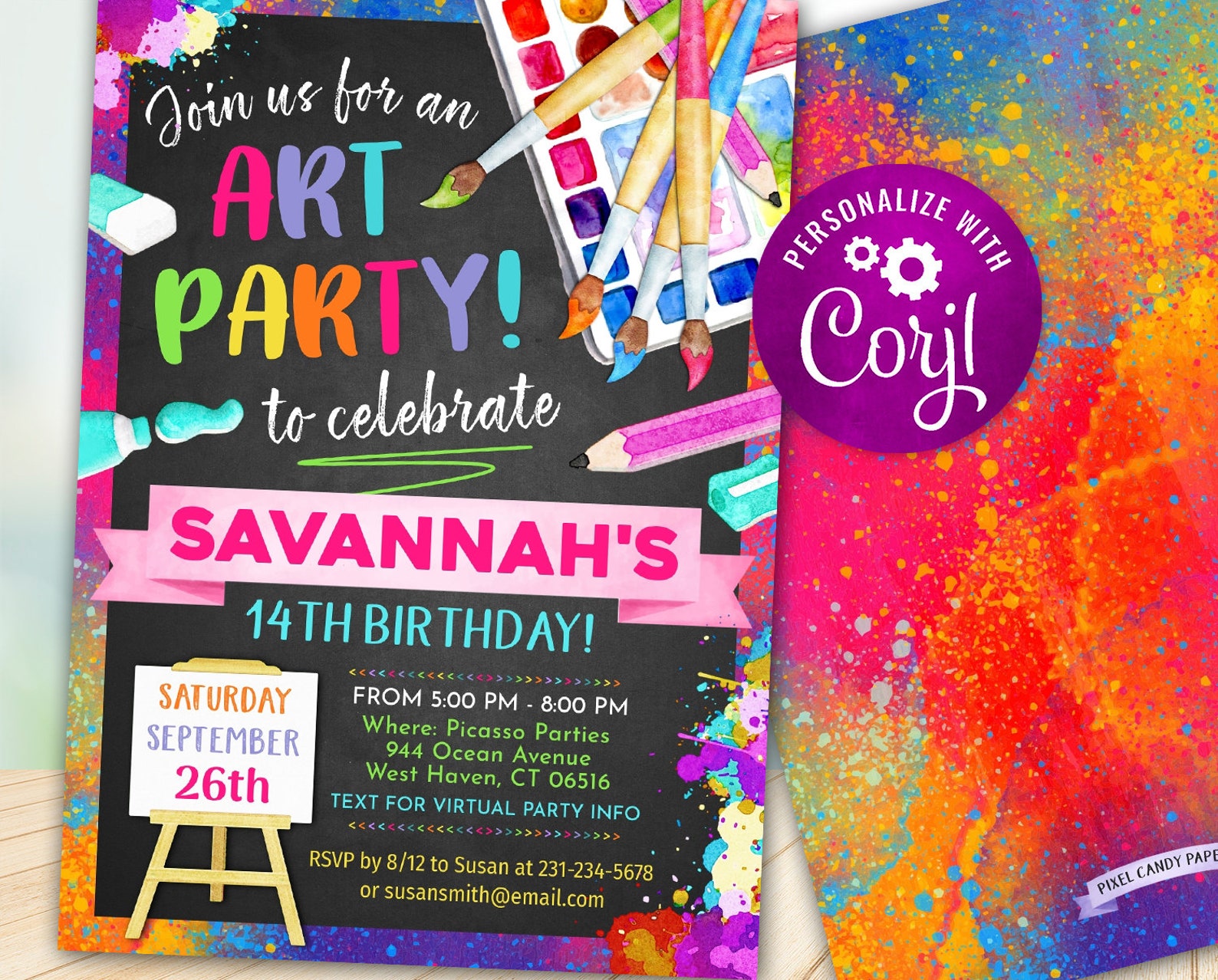 Paint Party Invitation Paint Party Invitation Kids Painting | Etsy