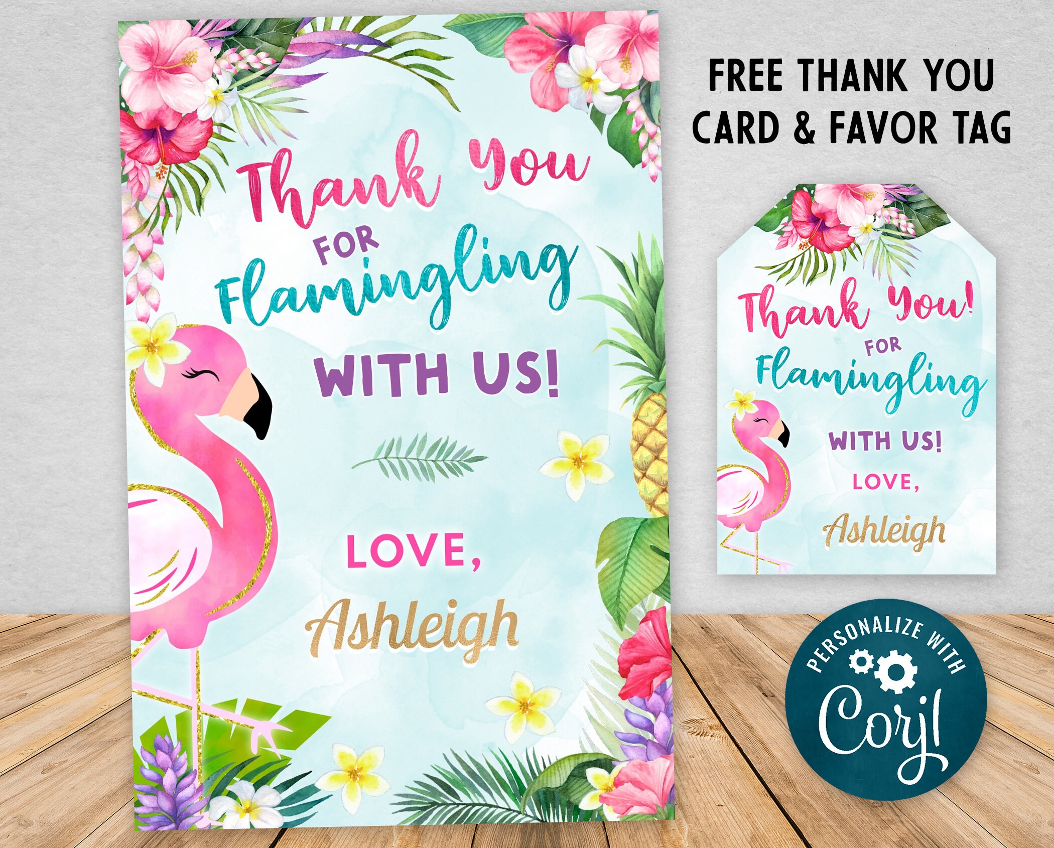 Digital and Printable Flamingo Birthday Party Invitation Flamingo Theme ...