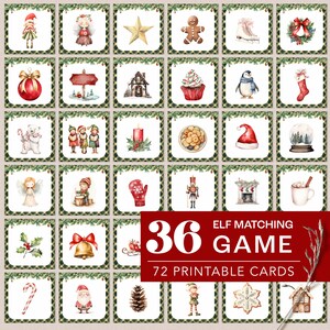 Printable Christmas Games - Printable Elf Activities - Elf Matching ...