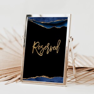 Blue and Gold Table Numbers Template, Reception Table Numbers, Birthday ...