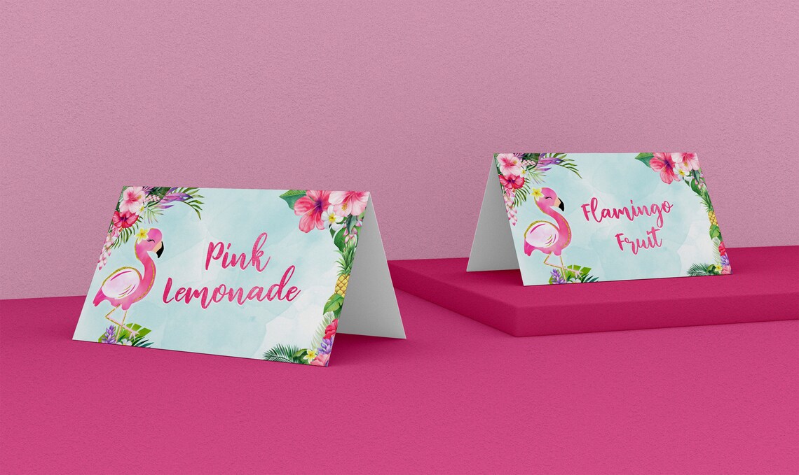Printable Flamingo Party Food Label Template, Flamingo Theme Party ...