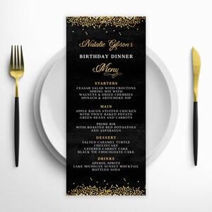 Menu Template and Drink Menu Template Sparkly Glitter Gold - Etsy