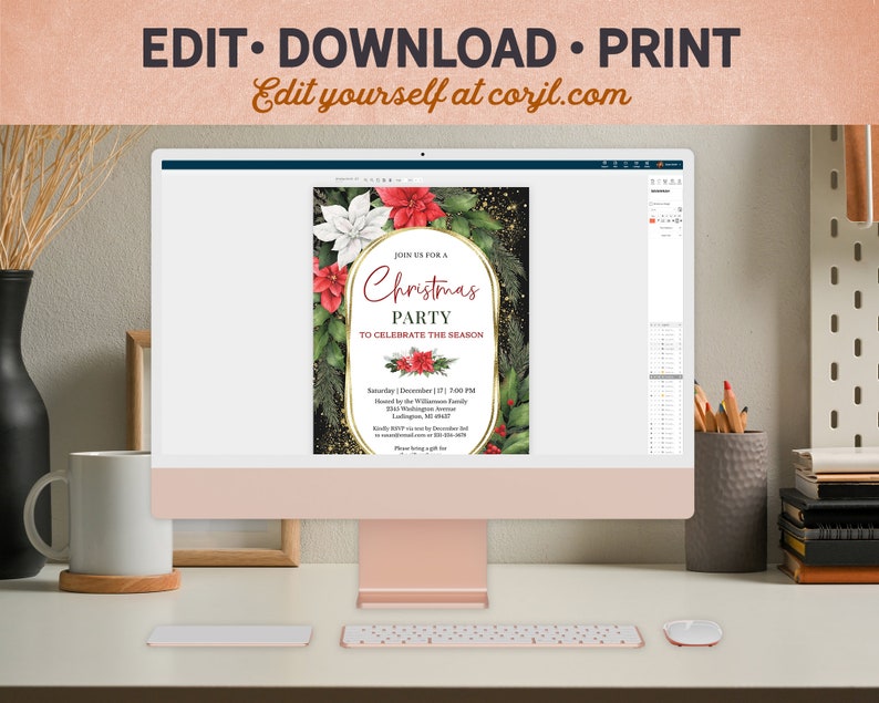 Editable Christmas Party Invitations Christmas Party Invite - Etsy