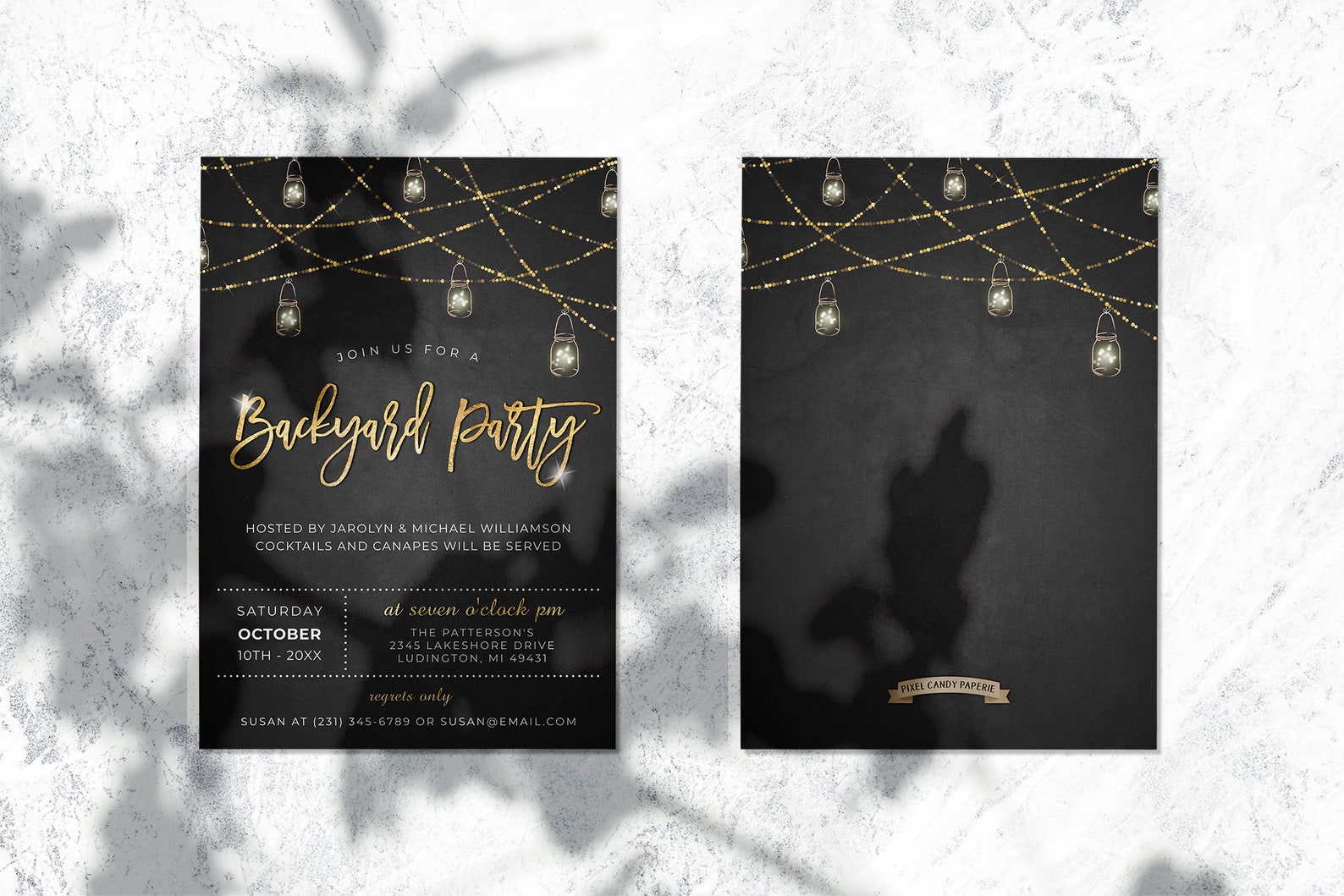 Rustic Backyard Party Invitation Template Outdoor Party - Etsy