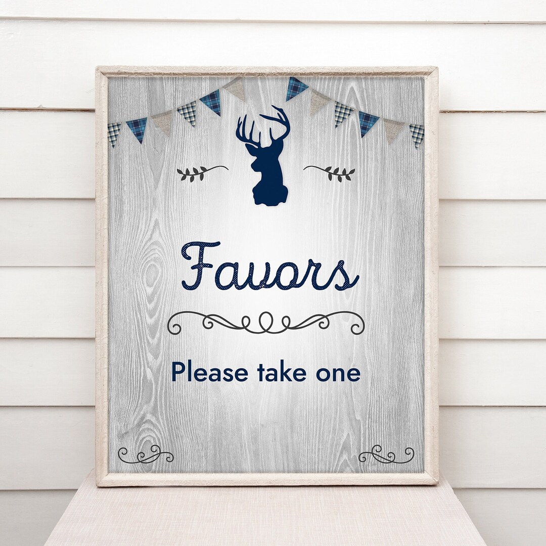 Editable Little Buck Deer Favors Sign Boy Baby Shower Sign INSTANT ...