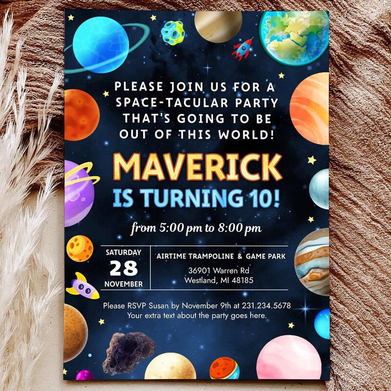 Solar System Invite - Etsy