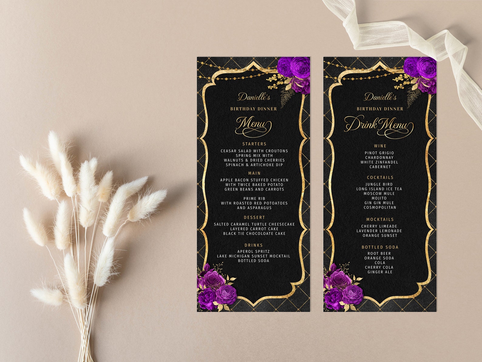 Editable Menu Template and Drink Menu Event Menu Template | Etsy